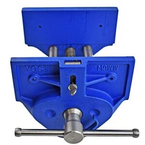 Yost Vises M9WW Rapid Action Woodworking Vise | Quick Release Lever for Quick Adjustments | 9 Inch Jaw Width | Made with Heavy-Duty Cast Iron | Blue