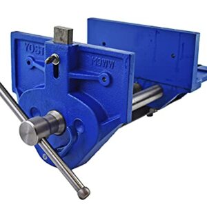 Yost Vises M9WW Rapid Action Woodworking Vise | Quick Release Lever for Quick Adjustments | 9 Inch Jaw Width | Made with Heavy-Duty Cast Iron | Blue