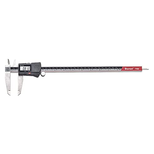 Starrett Stainless Steel Electronic Slide Caliper - 0-12" Range, 0005" Resolution, LCD Display, Fine Adjustment Thumb Wheel, in/mm Conversion - EC799A-12/300