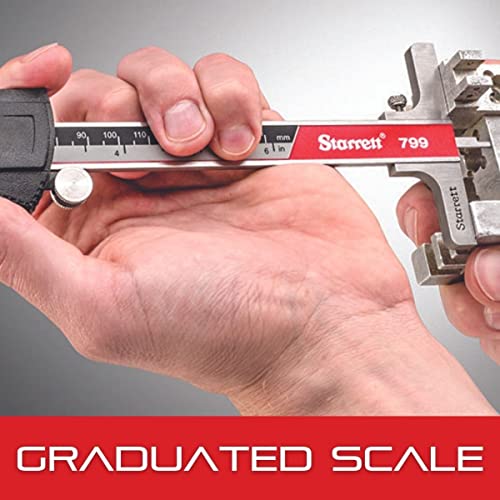 Starrett Stainless Steel Electronic Slide Caliper - 0-12" Range, 0005" Resolution, LCD Display, Fine Adjustment Thumb Wheel, in/mm Conversion - EC799A-12/300