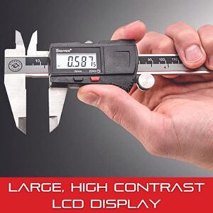 Starrett Stainless Steel Electronic Slide Caliper - 0-12" Range, 0005" Resolution, LCD Display, Fine Adjustment Thumb Wheel, in/mm Conversion - EC799A-12/300