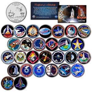 space shuttle columbia missions colorized florida quarters u.s. 28 coin set nasa