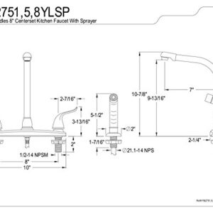 Kingston Brass FB2755YLSP Yosemite 8" Centerset Kitchen Faucet, Oil Rubbed Bronze