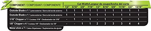 The Mibro Group 416381 Carbide Stacking Dado Blade Set - 14 Pieces, Silver, 8"