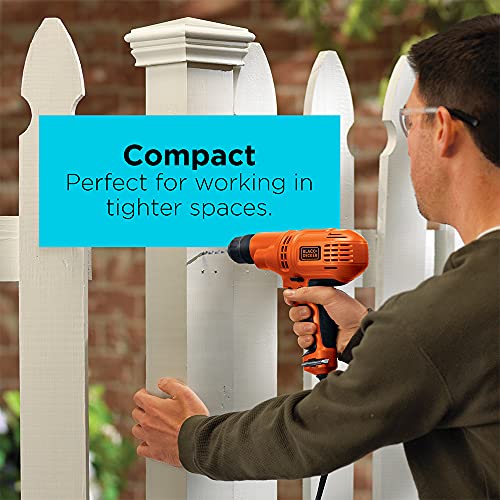 BLACK+DECKER Corded Variable Speeds Drill, 5.5-Amp, 3/8-Inch (DR260C)