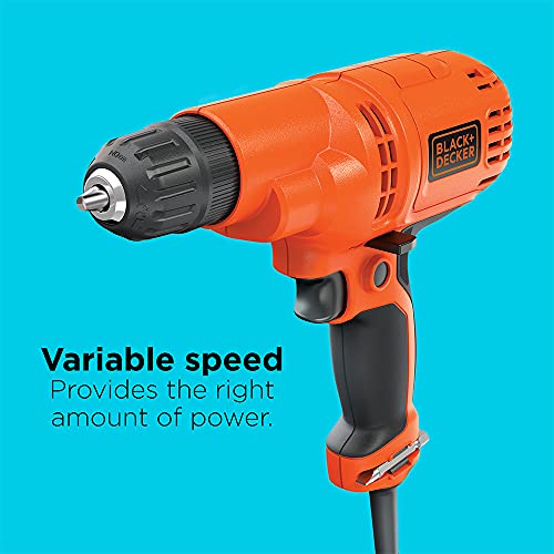 BLACK+DECKER Corded Variable Speeds Drill, 5.5-Amp, 3/8-Inch (DR260C)