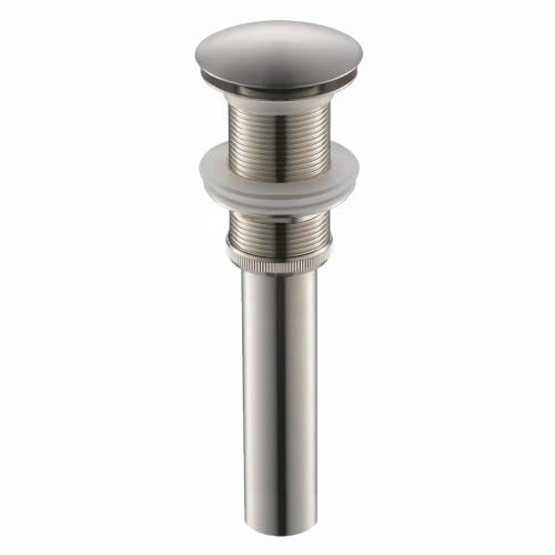 Yodel Faucet Bathroom Sink Drain Stopper Pop up Drain Without Overflow for Vessel Sink Lavatory Vanity,Brushed Nickel