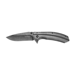 kershaw filter pocket knife, 3.25” steel blade with assisted opening, stainless steel handle with deep-carry reversible pocketclip, small folding knife