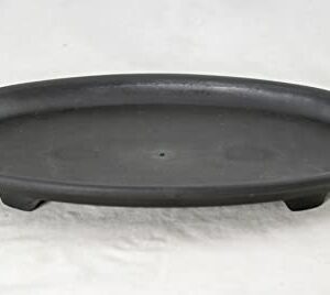 Oval Black Plastic Humidity/Drip Tray for Bonsai Tree and House Indoor Plants - 9.5"x 6.5"x 1"