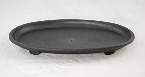 Oval Black Plastic Humidity/Drip Tray for Bonsai Tree and House Indoor Plants - 9.5"x 6.5"x 1"