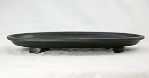 Oval Black Plastic Humidity/Drip Tray for Bonsai Tree and House Indoor Plants - 9.5"x 6.5"x 1"