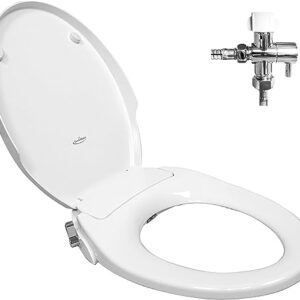 GenieBidet [ELONGATED] Bidet Attachment for Toilet Seat | Fits Your Current Toilet Seat - No Wiring & Easy Install | Self Cleaning Dual Nozzles, Rear & Feminine Cleaning | Travel Bidet Gift Included