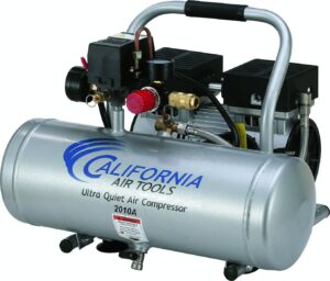 california air tools 2010a ultra quiet and oil-free 1.0 hp 2.0-gallon aluminum tank air compressor,silver