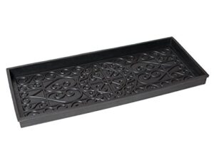 birdrock home rubber boot tray - 34 inch decorative boot tray for entryway indoor - shoe tray