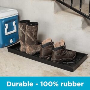 BIRDROCK HOME Rubber Boot Tray - 34 inch Decorative Boot Tray for Entryway Indoor - Shoe Tray