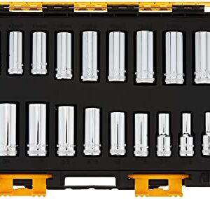 DEWALT Deep Socket Set, 20-Piece, 3/8" Drive Metric/SAE (DWMT73812)