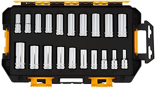 DEWALT Deep Socket Set, 20-Piece, 3/8" Drive Metric/SAE (DWMT73812)