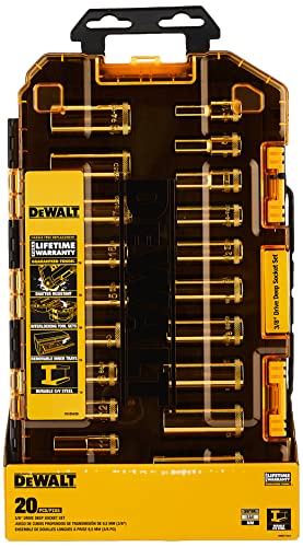 DEWALT Deep Socket Set, 20-Piece, 3/8" Drive Metric/SAE (DWMT73812)