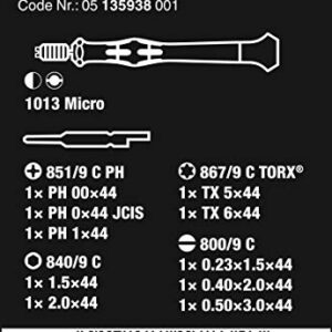 Wera Tools 05135938001 KRAFTFORM MICRO/11 BIT Set Handle and Inter-Change Blades, One Size, Multi