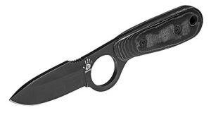 12 survivors bke fixed blade knife with sheath, blackened finish