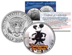 mickey mouse balloon 1934 thanksgiving parade colorized kennedy half dollar