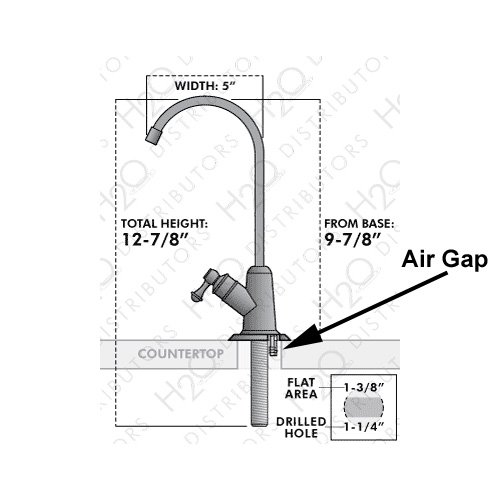 Oil Rubbed Bronze Reverse Osmosis Air Gap Faucet Lead-Free 100% Safe by KleenWater Tall Loop Style fits 1/4" and 3/8" Tube, IAPMO Certified