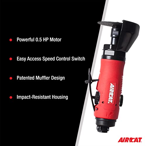 AIRCAT Pneumatic Tools 6520: .5 HP 3-Inch Composite Reversible Cut-off Tool 18,000 RPM Free Speed