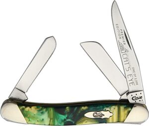 case cutlery s9318ce stockman pocket knife, small, cat's eye