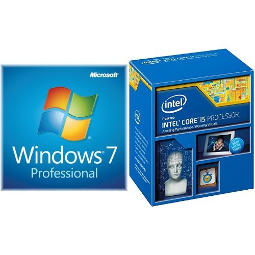 Windows 7 Professional SP1 64bit (OEM) System Builder DVD 1 Pack and Intel Core i5-4690K Processor 3.5 GHz LGA 1150