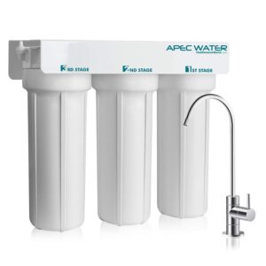 apec water systems wfs-1000 3 stage under-sink water filter system , white