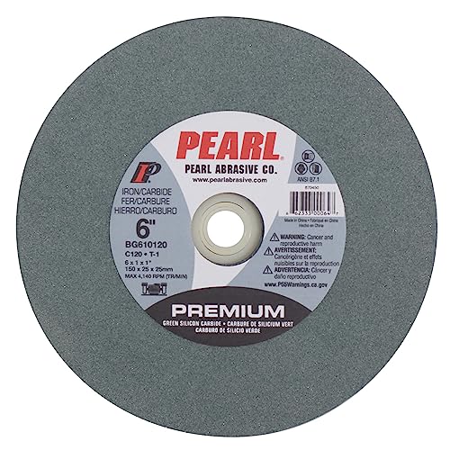 Pearl Abrasive BG610120 Green Silicon Carbide Bench Grinding Wheel with C120 Grit