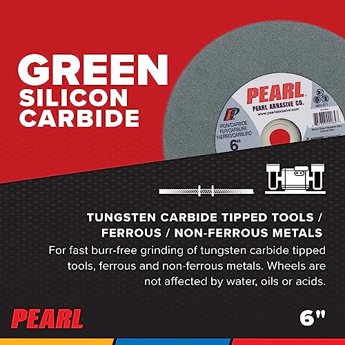 Pearl Abrasive BG610120 Green Silicon Carbide Bench Grinding Wheel with C120 Grit