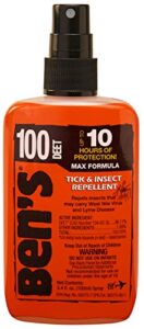 tender ben's 0006-7081 100% deet mosquito, tick and insect repellent, 3.4 ounce pump