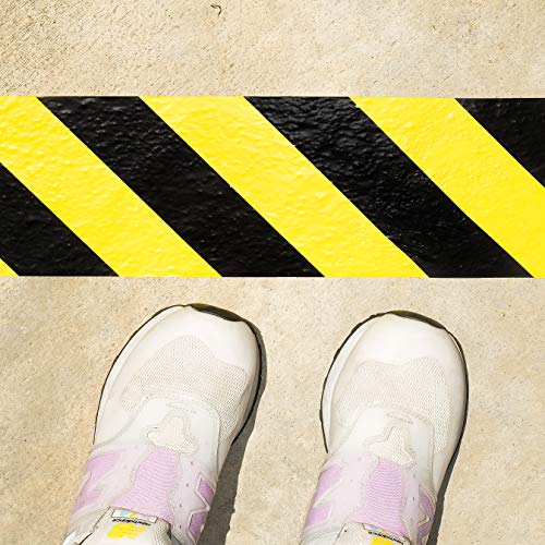 Bertech Safety Warning Hazard Floor Tape, 3 Inch x 54 Feet, Black and Yellow Stripes