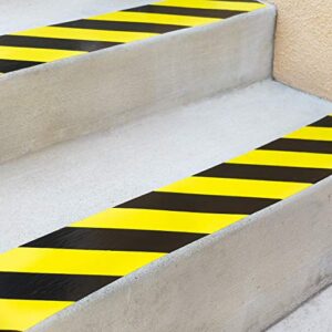 Bertech Safety Warning Hazard Floor Tape, 3 Inch x 54 Feet, Black and Yellow Stripes