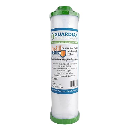 Guardian Filtration Products Pre Fill Protect - Garden Hose Pre Filter - Fill hot tubs spas Pools Aquariums Ponds - Replaces Filbur FC-3128 Pleatco PPS2100