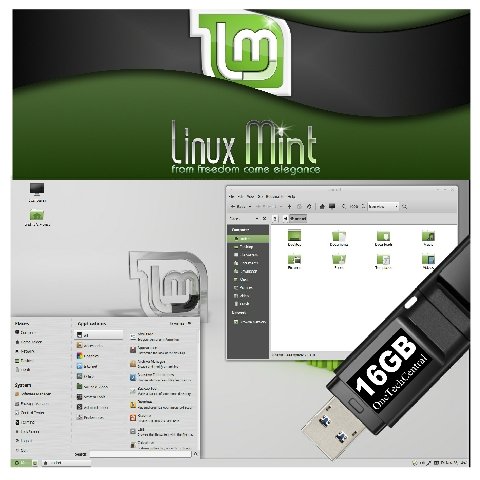 Linux Mint 17.1 Cinnamon KDE Mate Xfce 32-Bit 64-Bit Editions on 16GB USB Flash Drive - Complete Replacement for Microsoft Windows OS - Plus Bonus Software Hiren's BootCD 15.2 Included