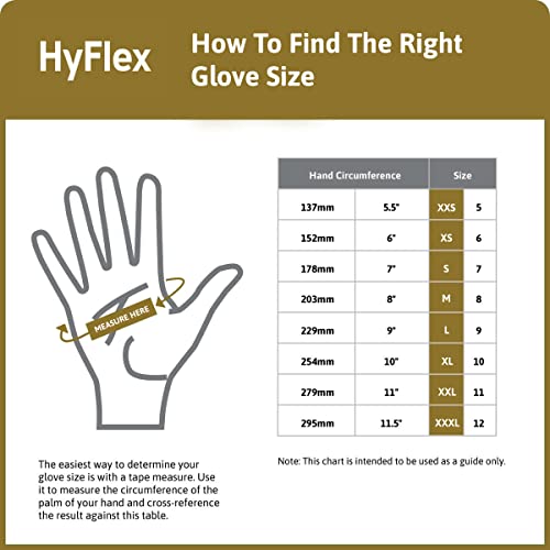 HYFLEX 11-840 Ergonomic Abrasion-Resistant Nylon Spandex Nitrile Coated Industrial Gloves for Automotive, Fabrication - Med (8) Grey (1 Pair)