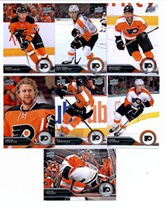 2014/15 upper deck hockey team set (veterans)- philadelphia flyers (14 cards)> claude giroux,wayne simmonds,mark streit,matt read,vincent lecavalier,andrew macdonald,ray emery,brayden schenn,michael del zotto,sean couturier,luke schenn,steve mason,r.j. um