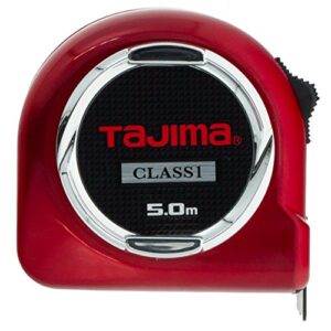 tajima h1550mw class 1"hi lock measuring tape, red, 5 m x 25 mm