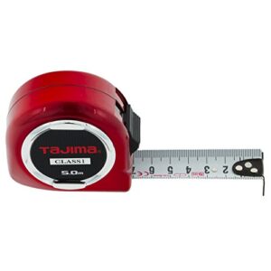 Tajima H1550MW Class 1"Hi Lock Measuring Tape, Red, 5 m x 25 mm