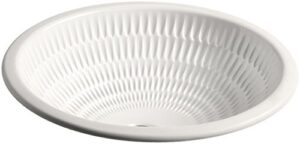 kohler k-17889-rl-k8 artist editions derring design on oval under-mount bathroom sink, translucent white