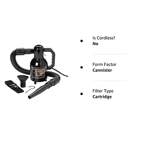 MetroVac Lightweight, Portable 110-142164 Model SK-1-IND Air Force Blaster Sidekick Industrial, 1.3 HP Motor, 8 Amps, 960 Watts, 18000 ft./min. Airflow, Sturdy All Steel Construction, 12" Heavy Duty 3 Conductor Cord