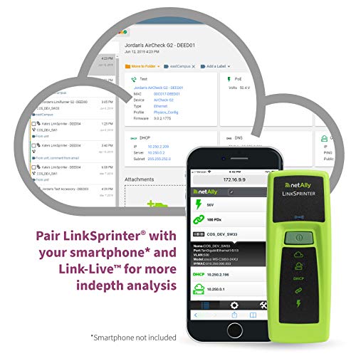 NetAlly LSPRNTR-300 LinkSprinter 300 Network Tester with WiFi and Distance to Cable Fault Indication, w/WiFi & Distance to Cable Fault Indication