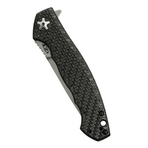 Zero Tolerance 0452CF; Pocket Knife with 4.1” Dual-Finished S35VN Steel Blade, Carbon Fiber Front and Titanium Back Handle Scales, KVT Ball-Bearing Opening, Frame Lock, Deep-Carry Pocketclip; 4.6 OZ.,Large