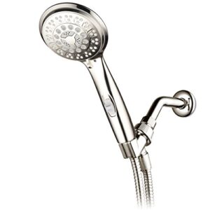 hotelspa 9-setting luxury brushed nickel hand shower with patented on/off pause switch