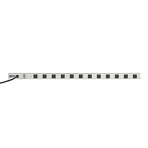 Tripp Lite 12 Outlet Power Strip with Surge Protection, 15ft. Cord, Metal, 36 in. length, (SS3612),Gray