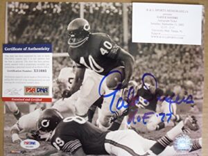 gale sayers autographed hand signed 8x10 photo, psa dna authenticated coa