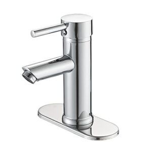 greenspring bathroom sink faucet chrome single handle one hole commercial deck mount lavatory modern faucet with cover plate and supply line