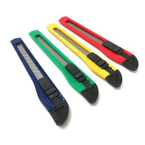 10 Knife Utility Box Cutter Plastic Retractable Lock Razor Sharp Blade Tool Sets